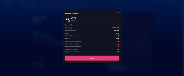 BREAKING: Apillon’s $NCTR token listed on Hydration DEX